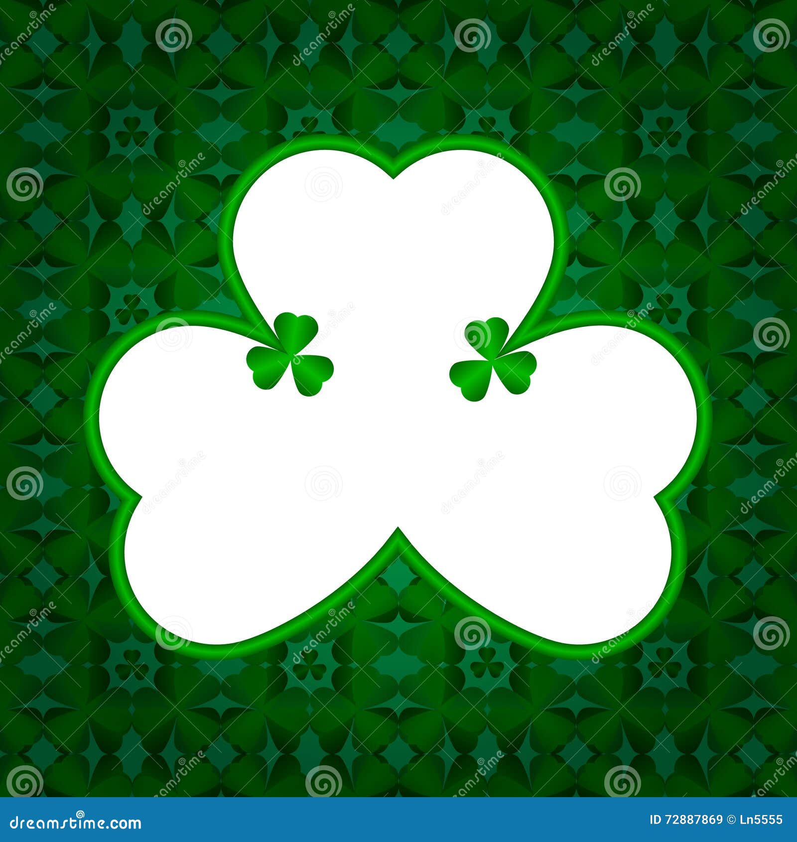 Shamrock on Dark Abstract Clover Leaves Background Stock Vector ...