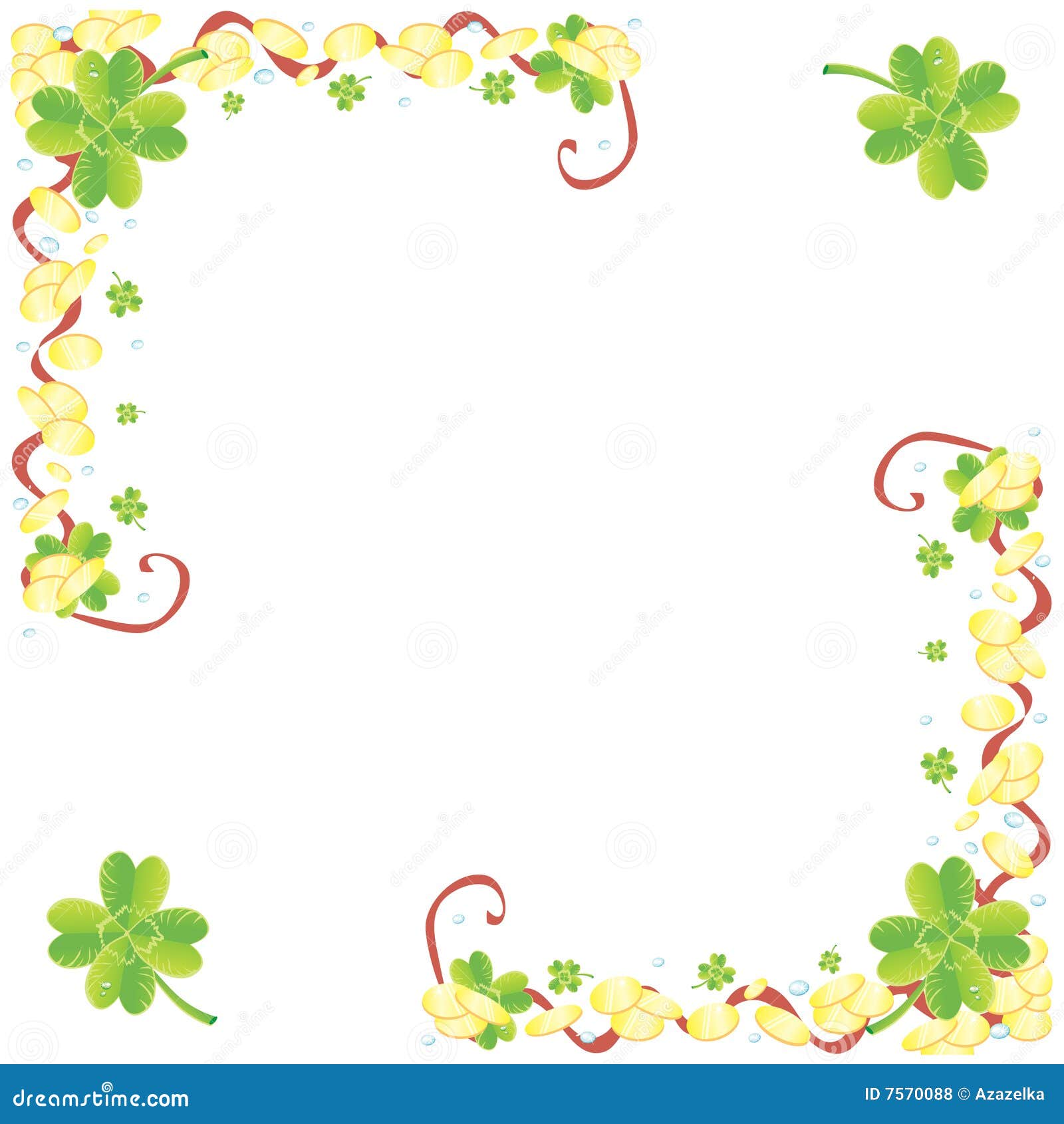 Shamrock frame stock vector. Illustration of gold, curve - 7570088
