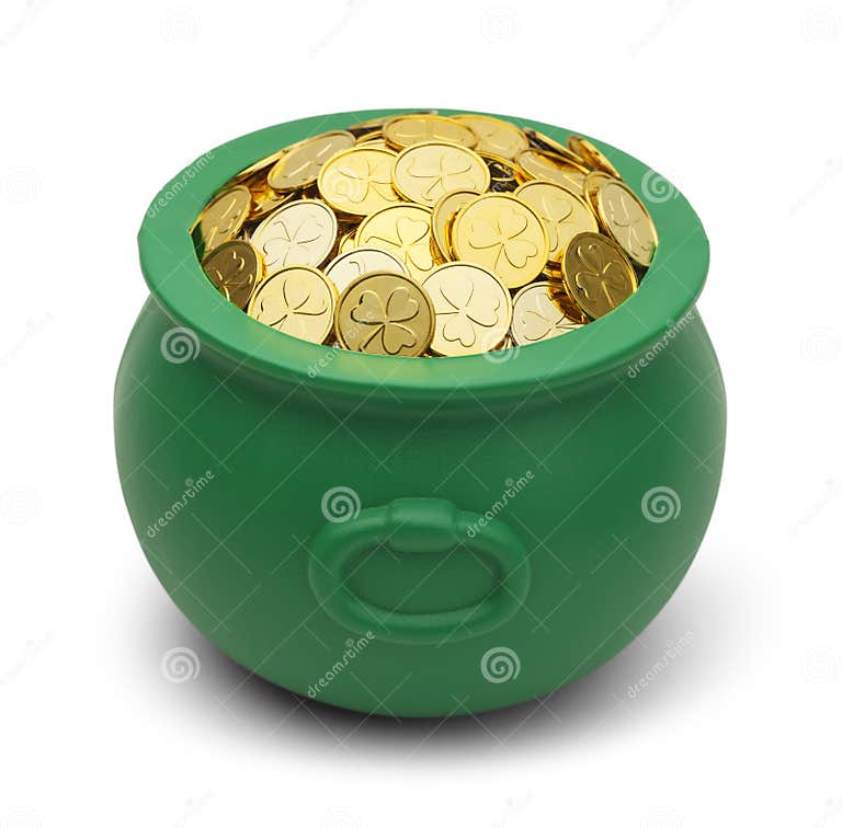 Shamrock Gold Pot stock photo. Image of blue, green, full - 38423028
