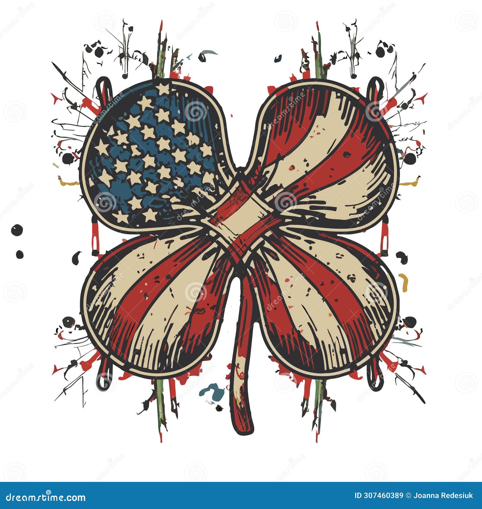 Shamrock Graphics in the Color of the American Flag Stock Illustration ...