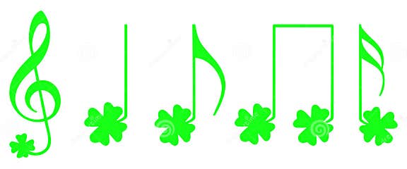 Shamrock musical notes stock illustration. Illustration of decorative ...
