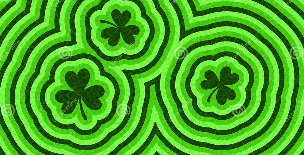 Shamrock Pattern with Hypnotic Green Ripple Effect Stock Illustration ...