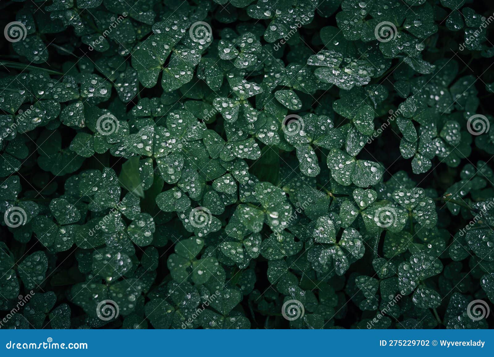 Shamrock Pattern Texture with Rain Drops Stock Photo - Image of plant ...