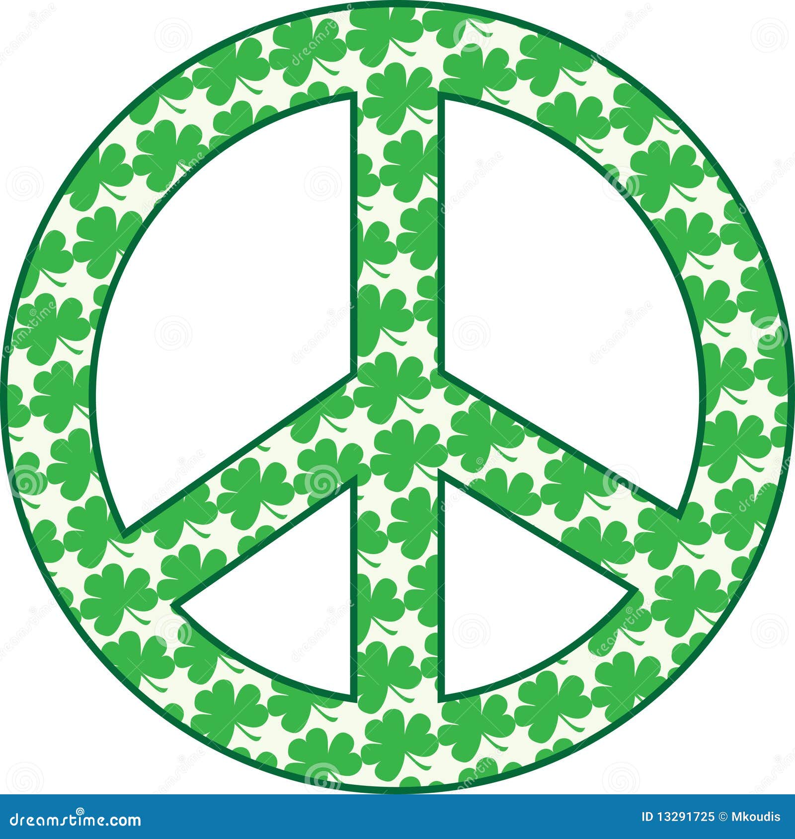 Shamrock Peace Sign stock illustration. Illustration of celtic - 13291725