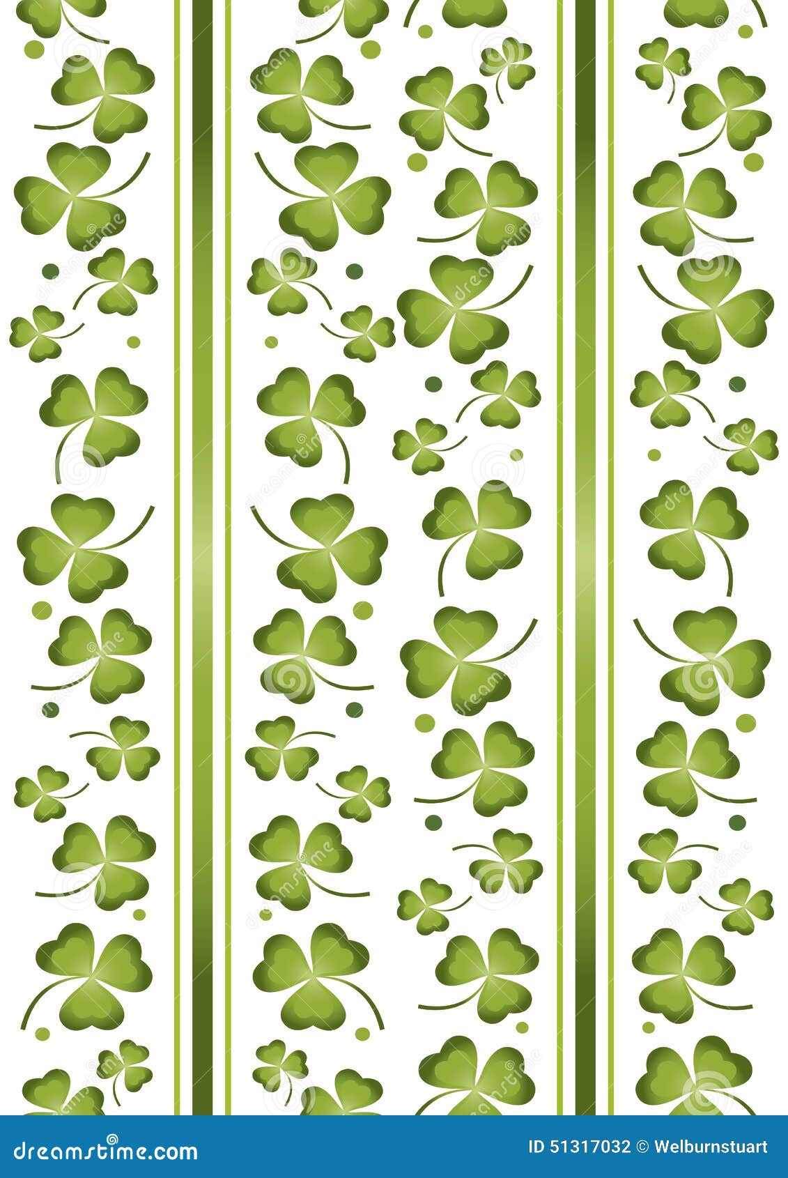 Shamrock repeat 3 stock vector. Illustration of border - 51317032