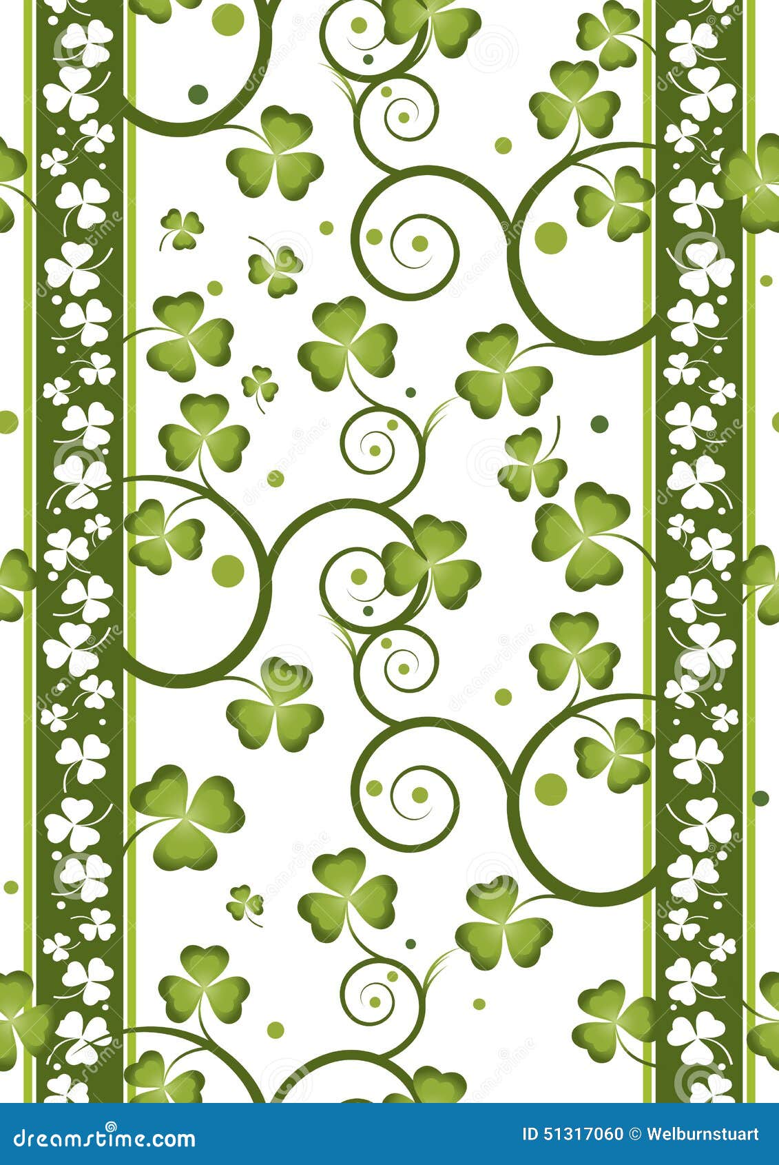 Shamrock repeat 6 stock illustration. Illustration of curly - 51317060