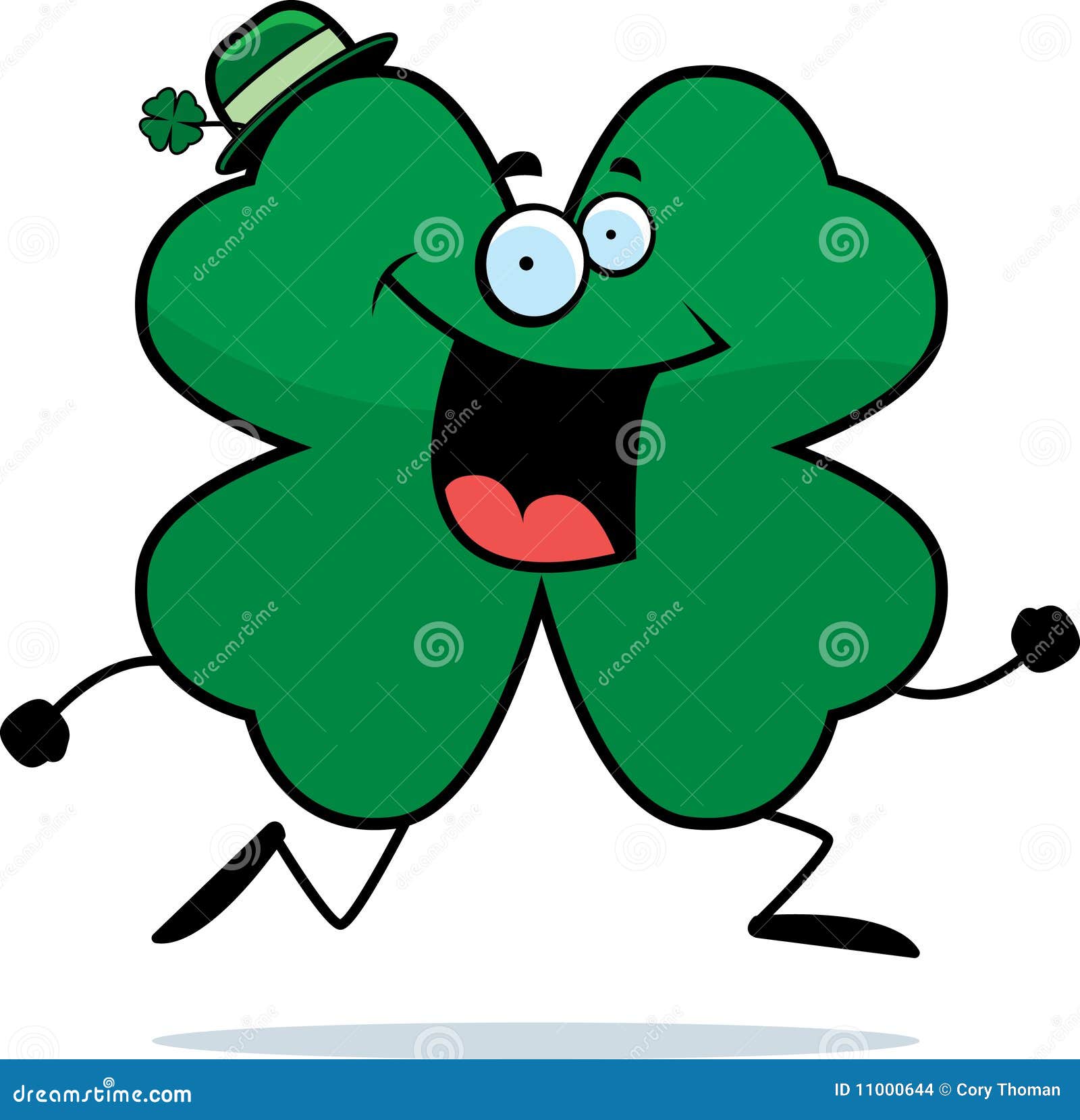 Shamrock Running stock vector. Illustration of green - 11000644