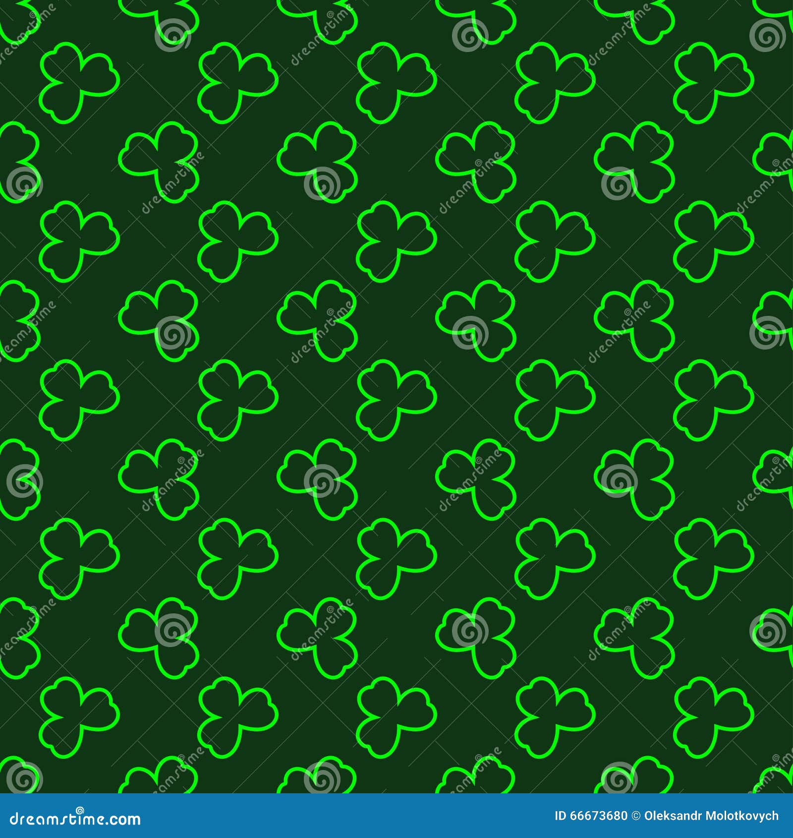 Shamrock Seamless Pattern Background Stock Vector Illustration Of