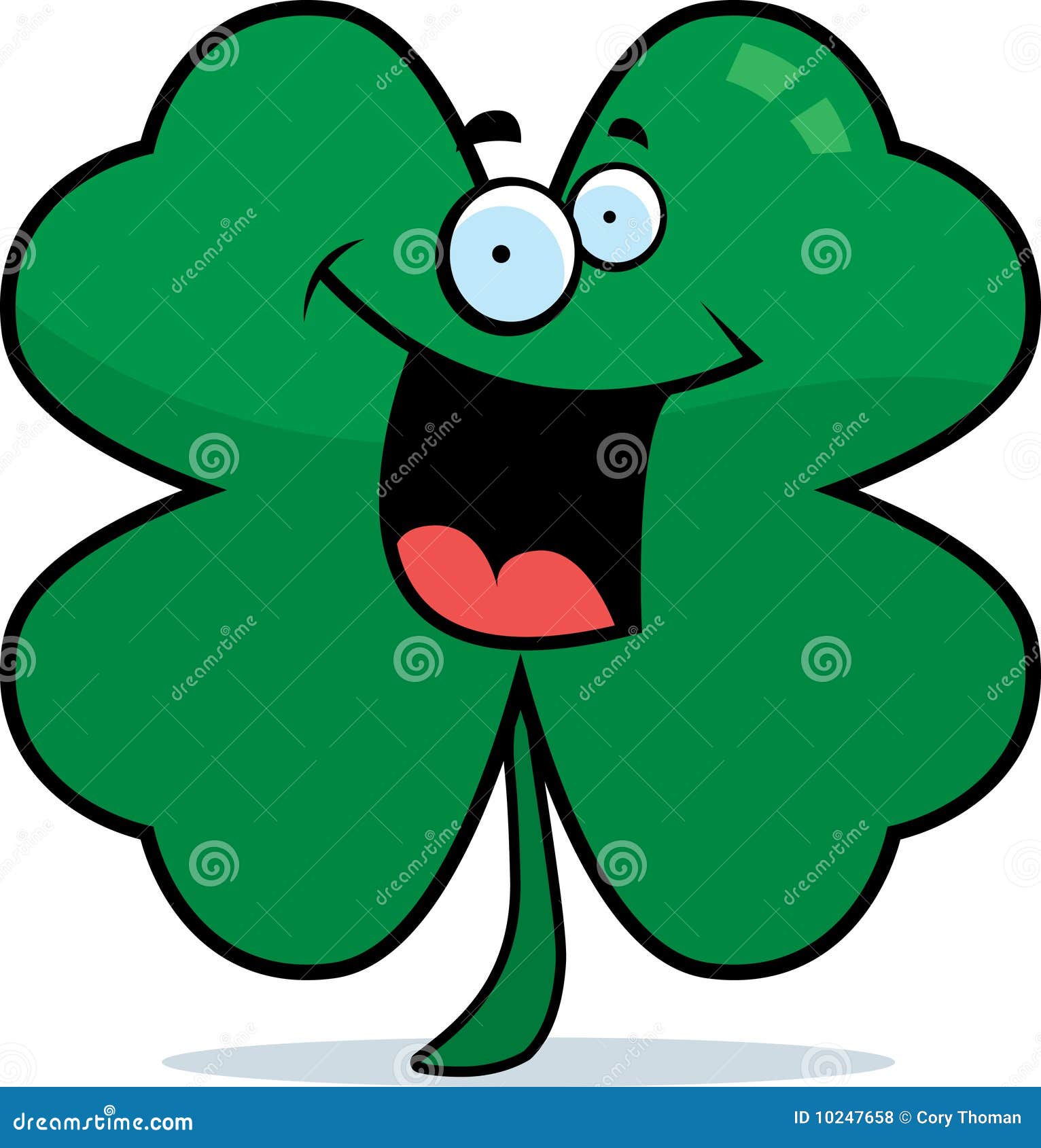 Shamrock Smiling stock vector. Illustration of leaf, cartoon - 10247658