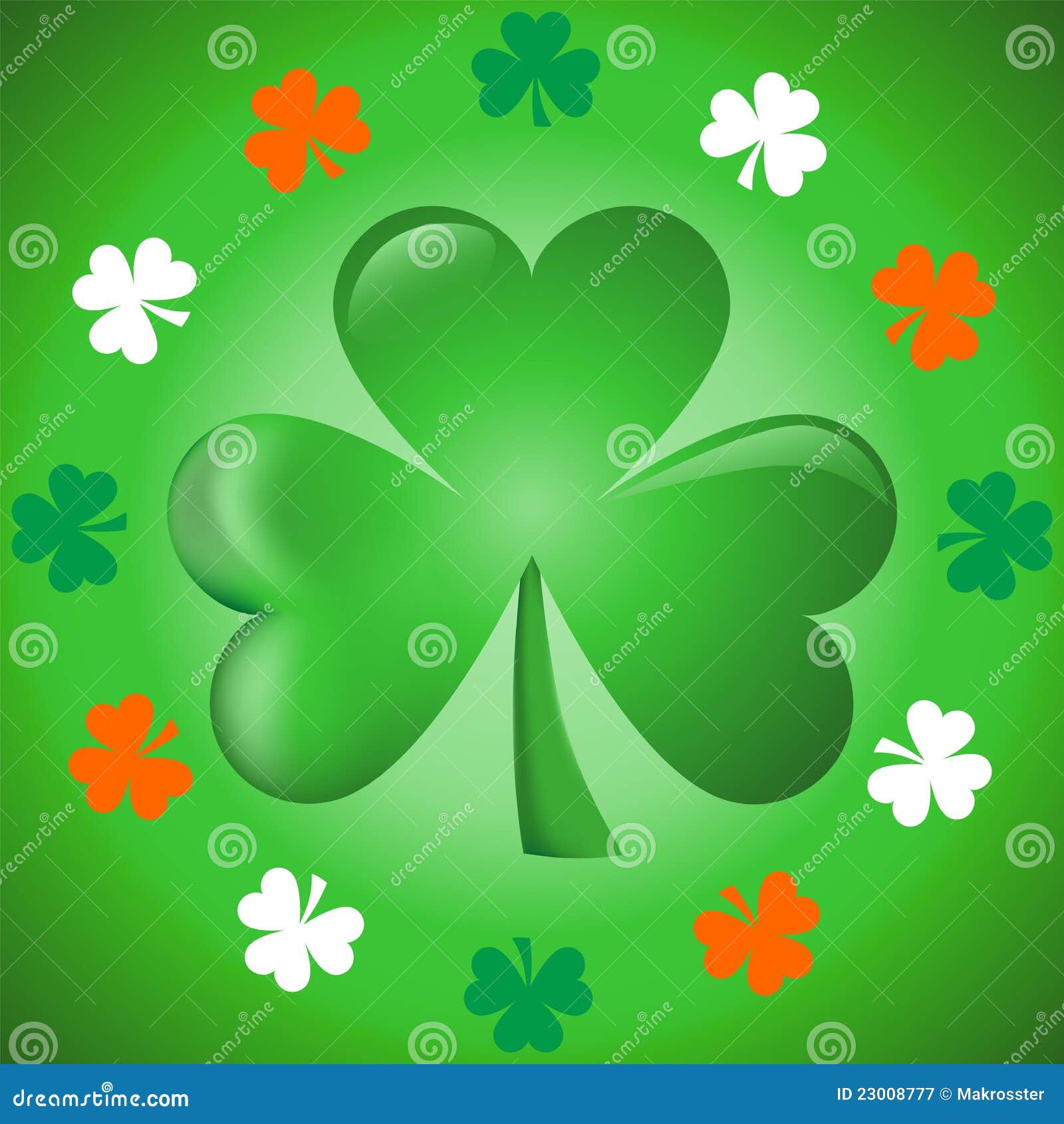 Shamrock - Three Leaves Cloves Stock Vector - Illustration of orange ...