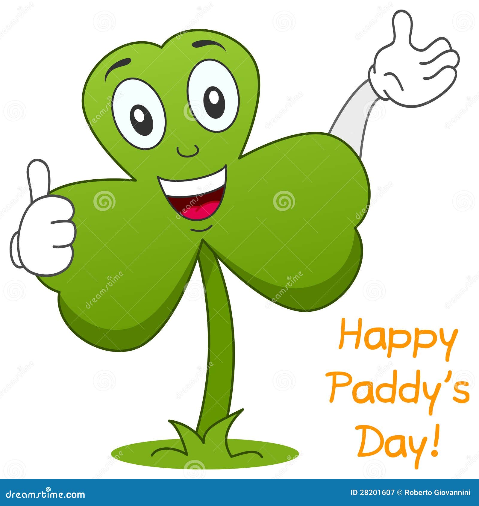 Shamrock Thumbs Up Character Stock Vector - Illustration of cute ...