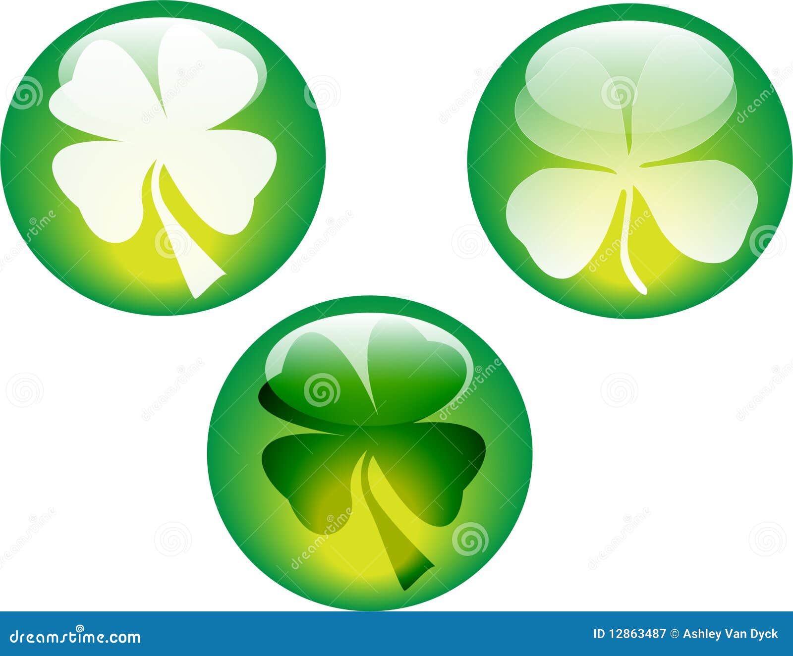 Shamrock web buttons stock illustration. Illustration of leaves - 12863487