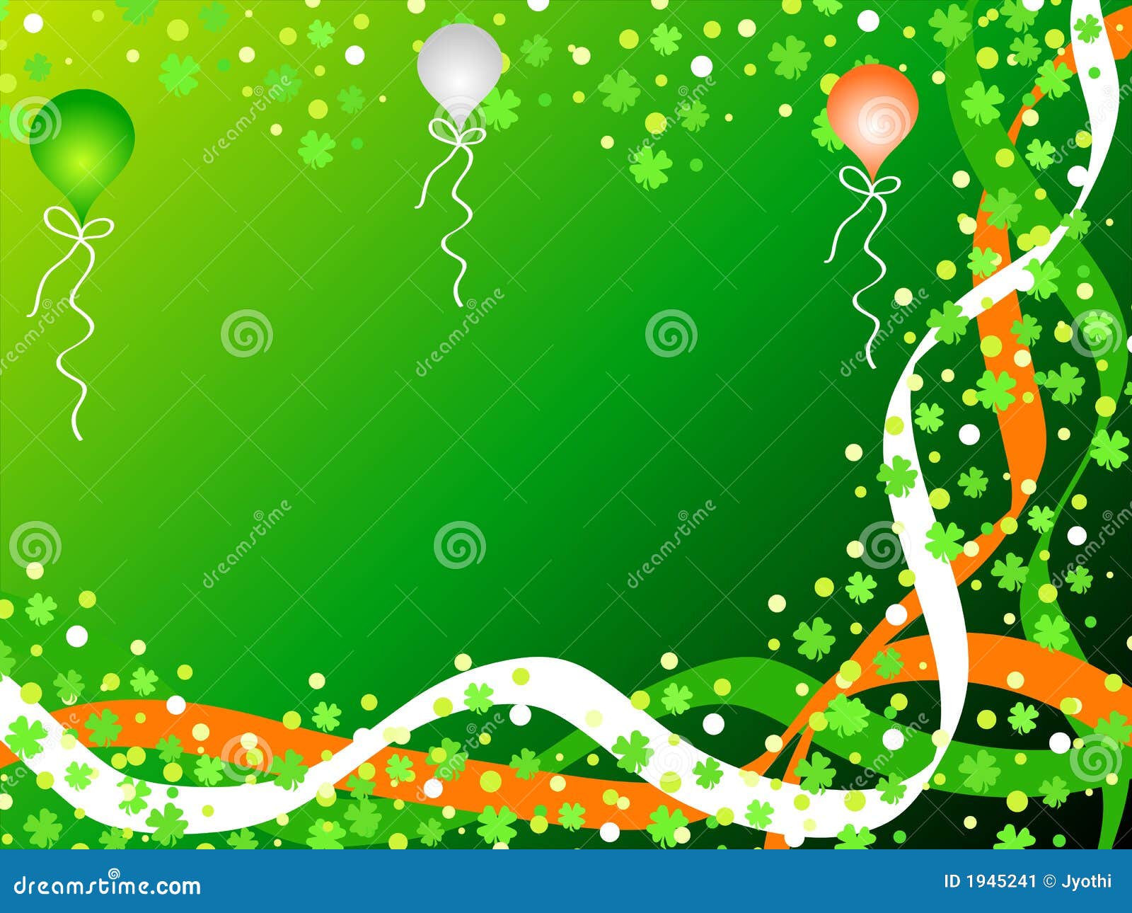 Shamrocks and balloons stock illustration. Illustration of foliage ...