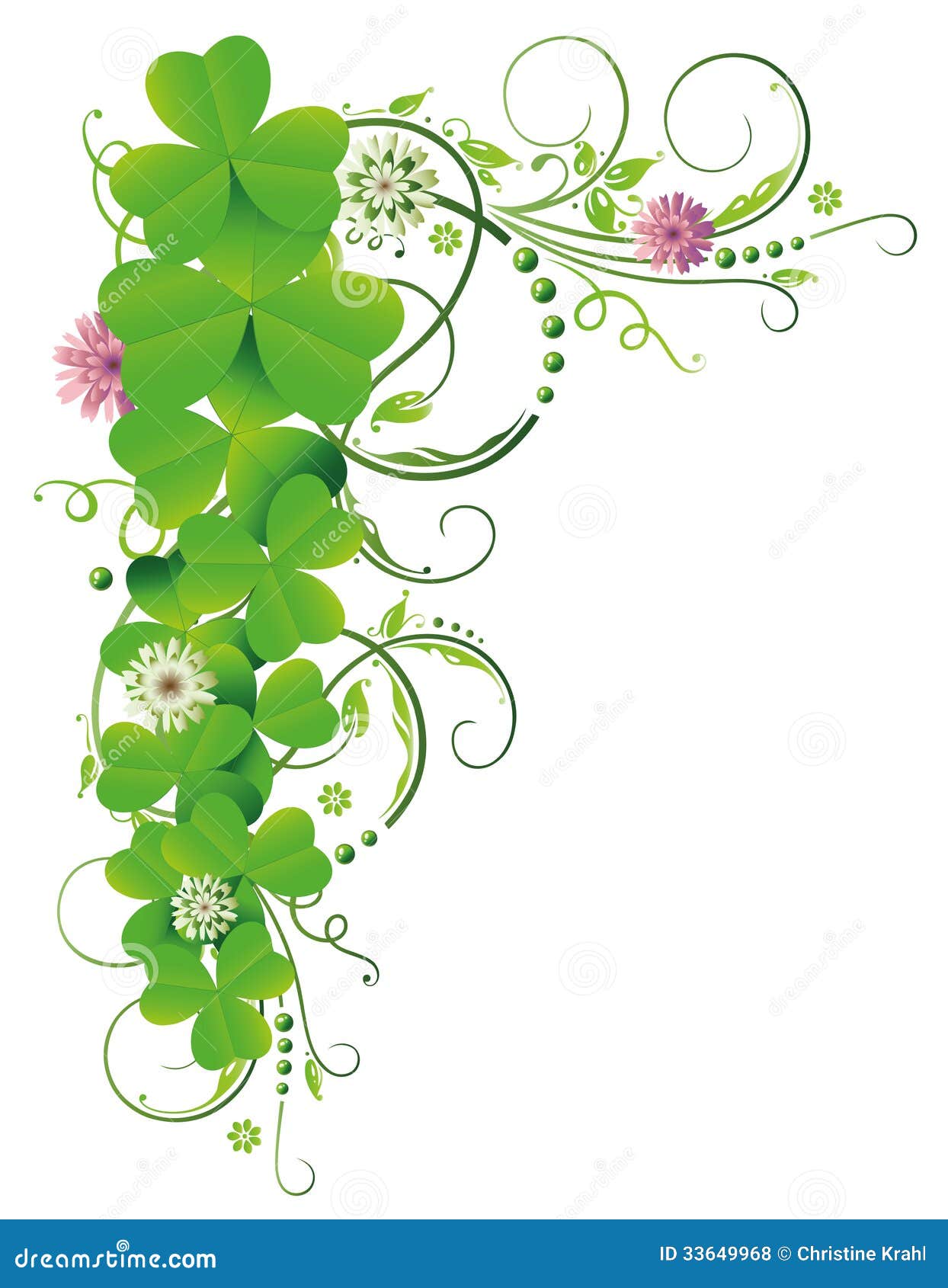 Shamrocks, Klee, Ranke vektor abbildung. Illustration von glücklich ...