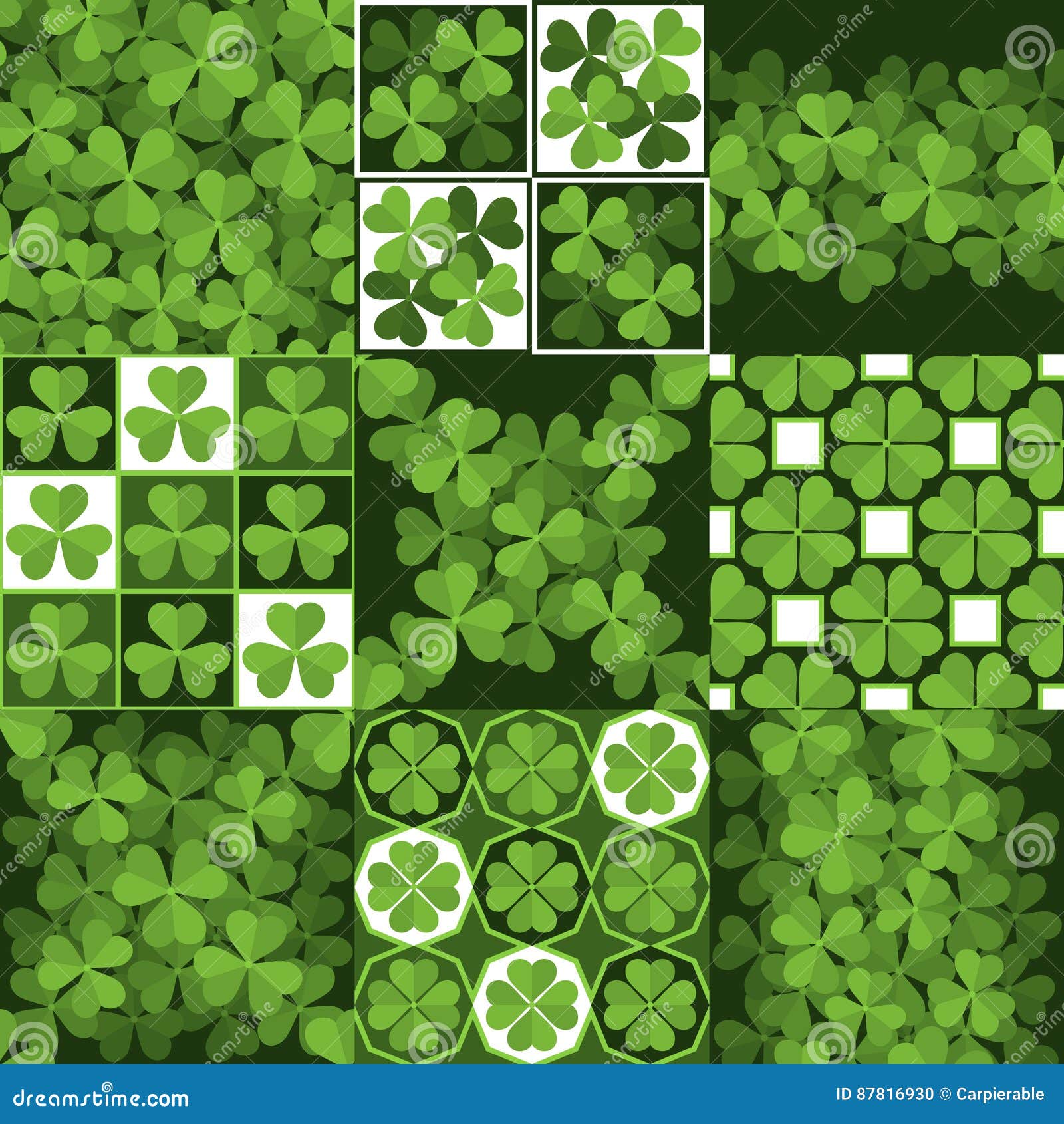 Shamrocks patterns stock vector. Illustration of backdrop - 87816930