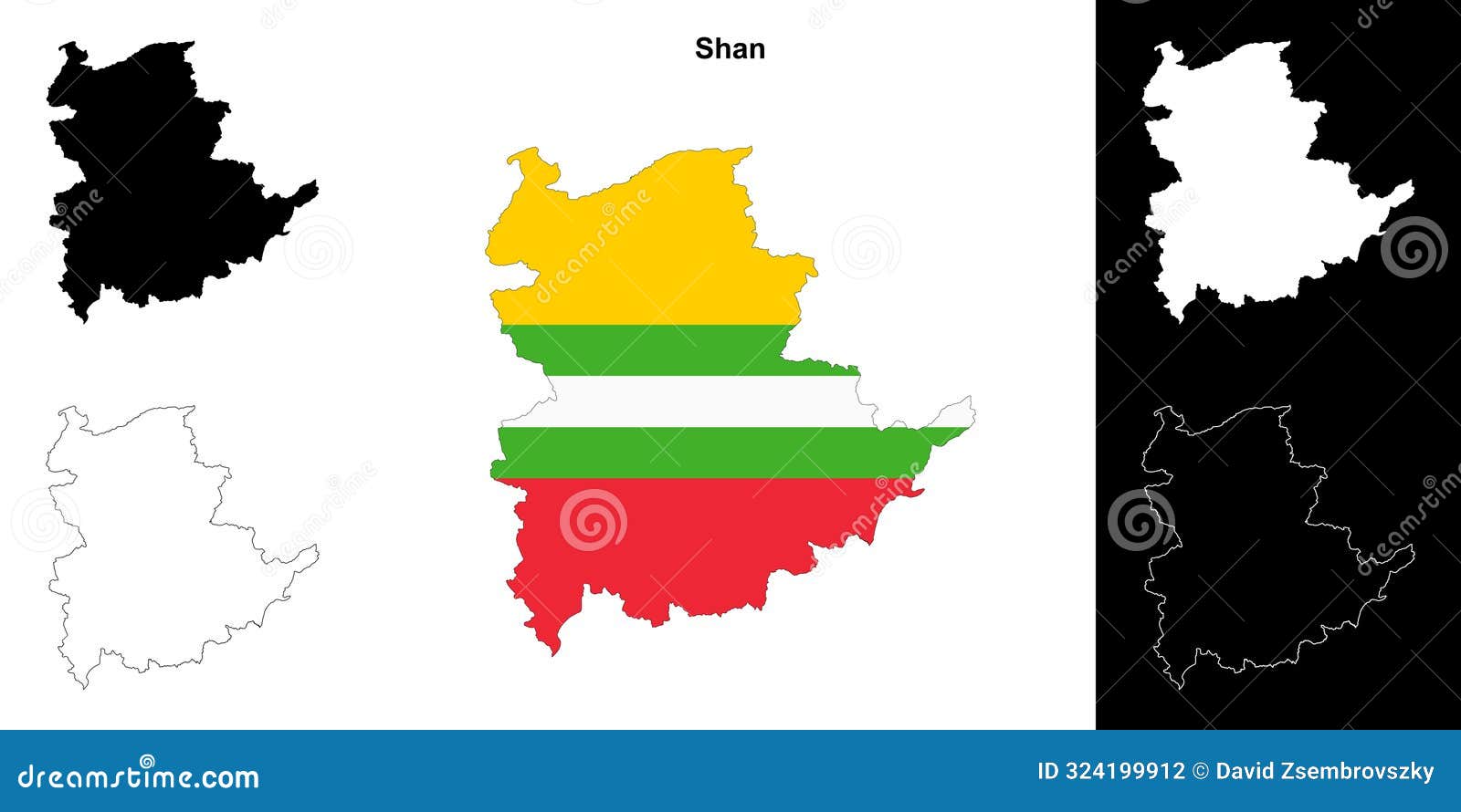 Shan Outline Map Cartoon Vector | CartoonDealer.com #360612601