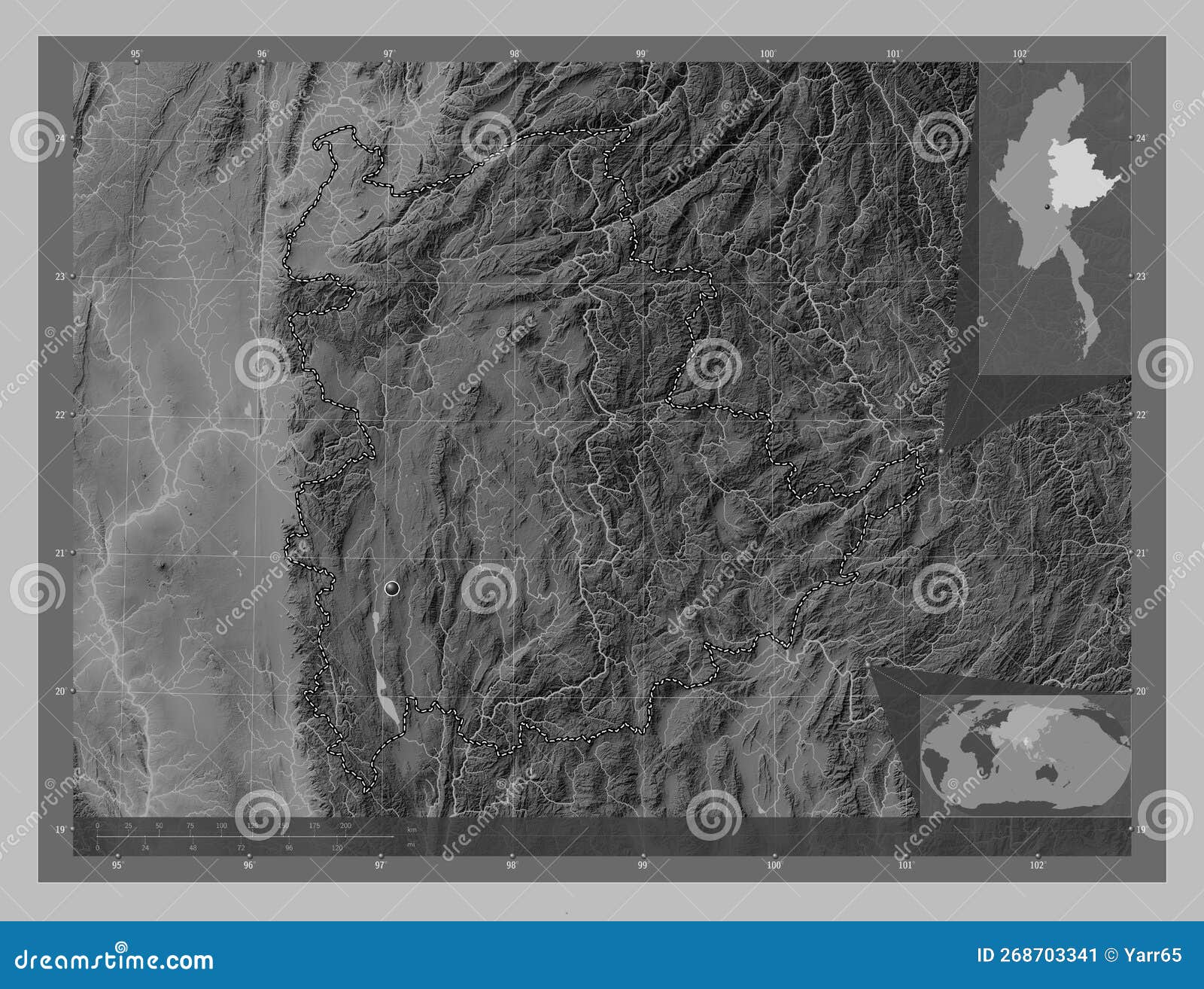 Shan, Myanmar. Grayscale. Capital Stock Illustration - Illustration of ...