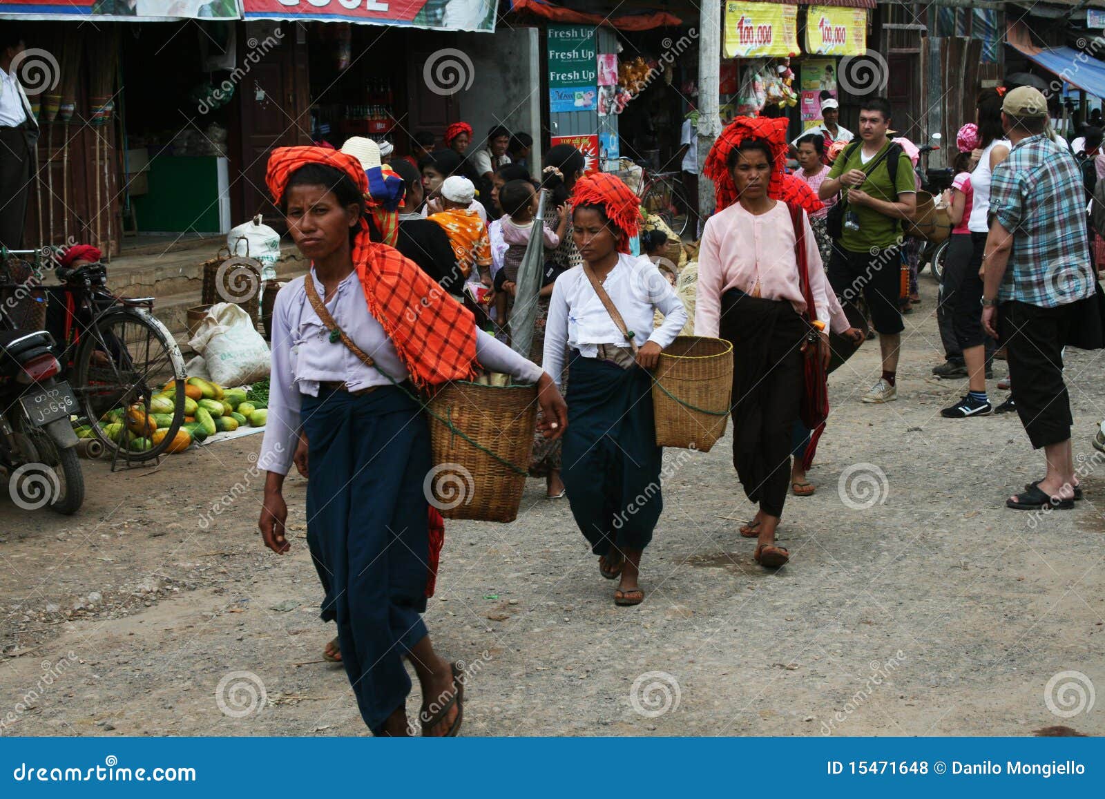 Shan women editorial stock photo. Image of asia, market - 15471648