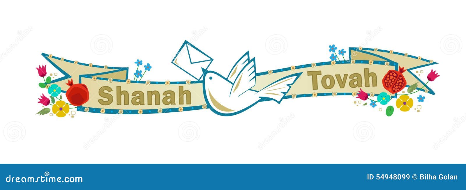 Shanah Tovah Banner ilustração do vetor. Ilustração de xana - 54948099
