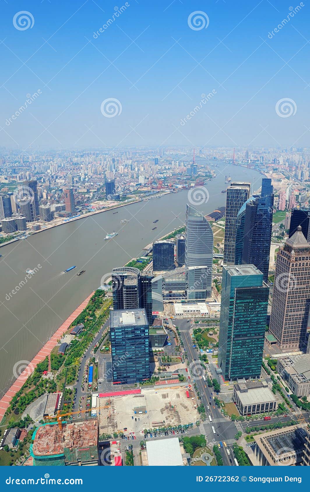 Shanghai aerial in the day stock photo. Image of aerial - 26722362