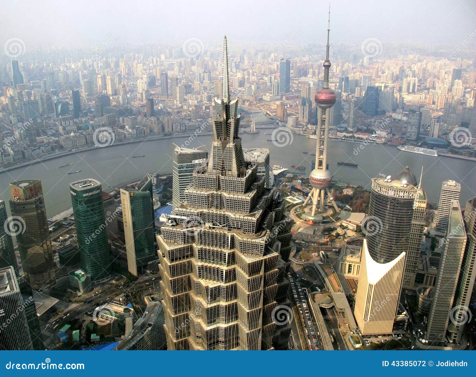 Shanghai birdview editorial photography. Image of light - 43385072