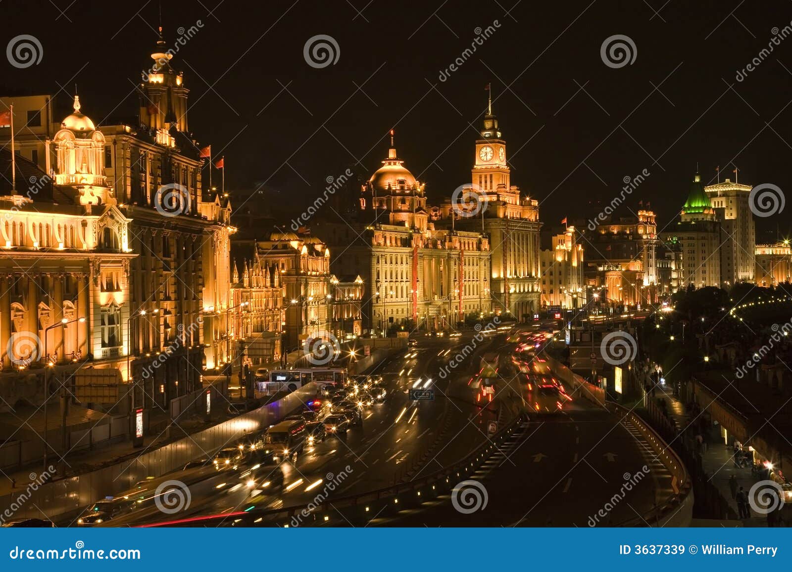 Shanghai the Bund at Night stock image. Image of cityscape - 3637339