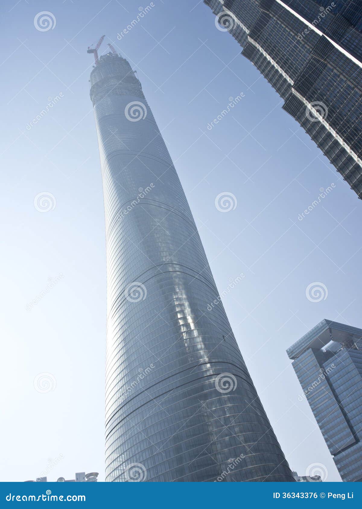 Shanghai center tower stock photo. Image of place, glass - 36343376