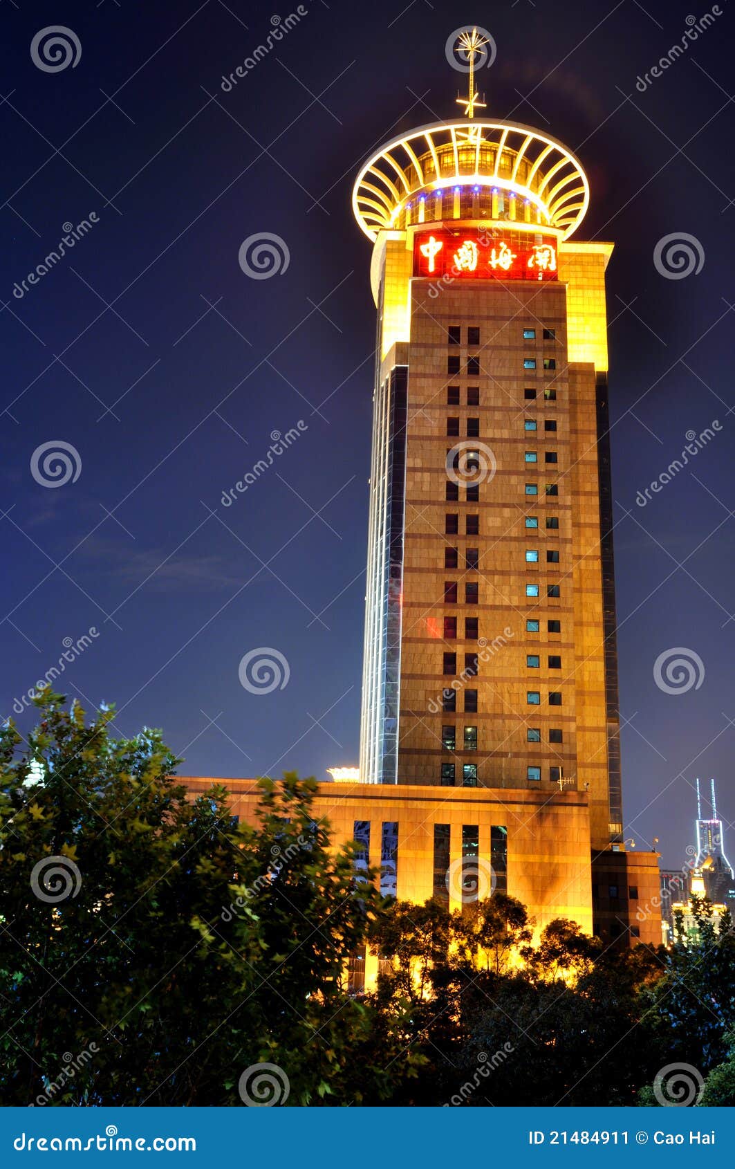 Shanghai China Custom Building in Night Editorial Photo - Image of ...