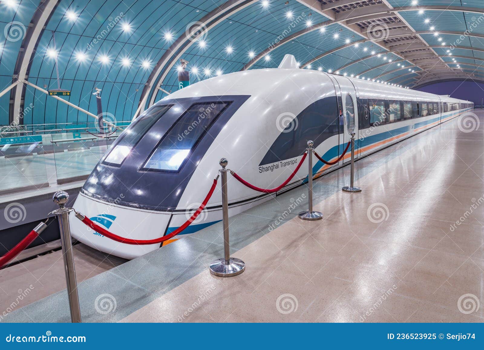 Shanghai Transrapid Maglev Magnetic Levitation Train Departs Editorial ... Shanghai Transrapid Maglev Magnetic Levitation Train Departs Editorial ...