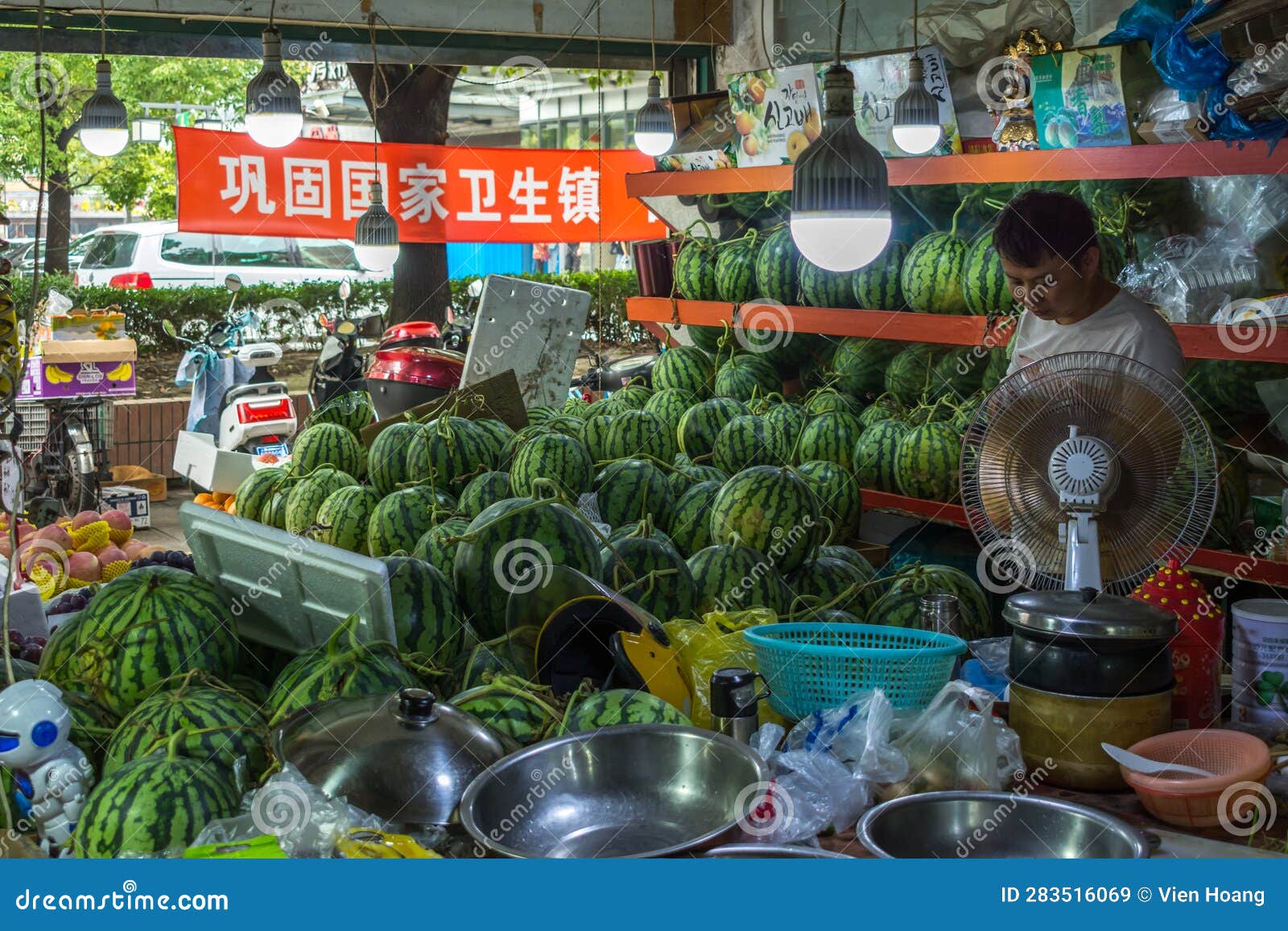Shanghai, China - July 11, 2019: Inside a Local Fruit Store Editorial ...