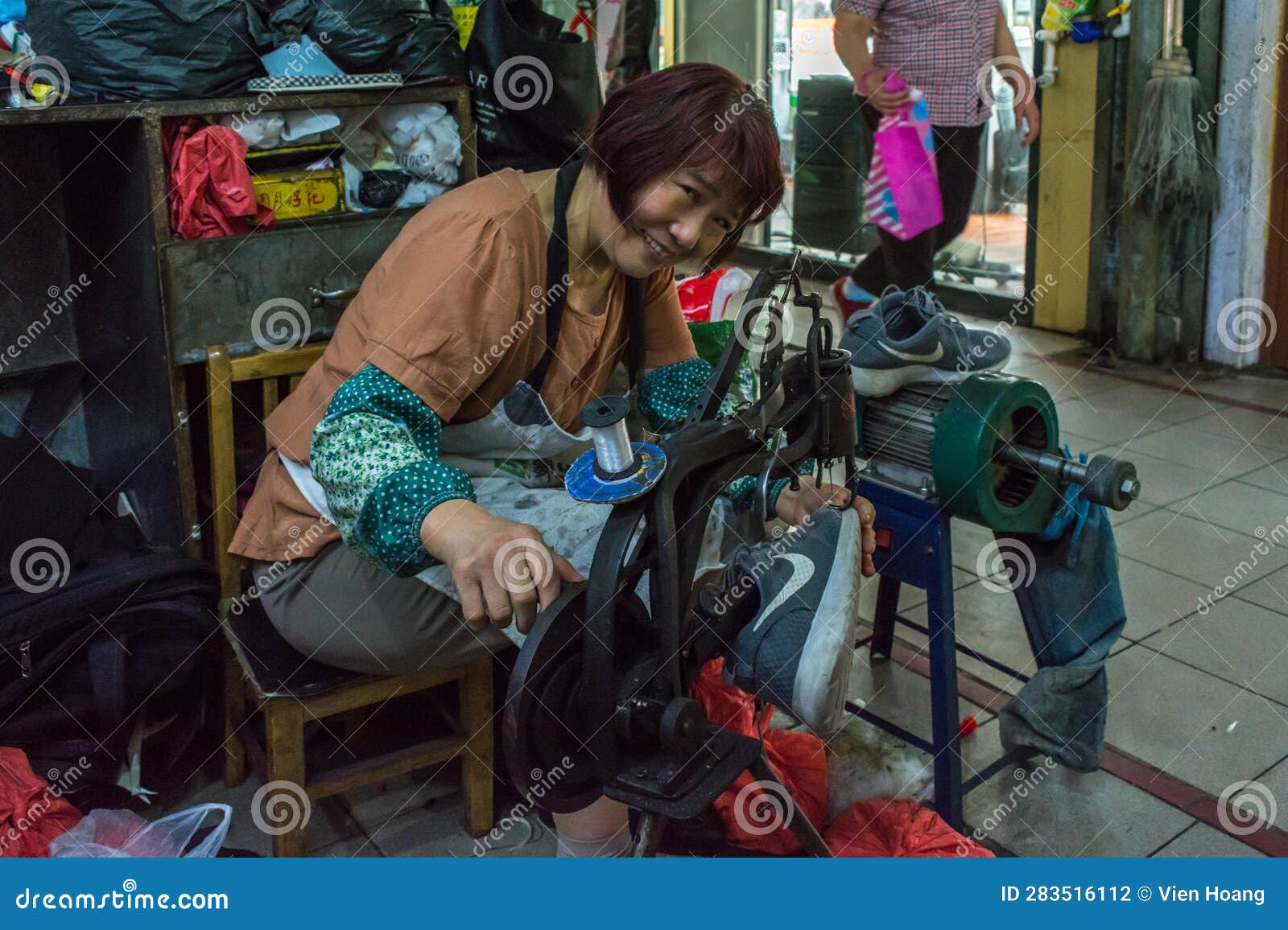 Shanghai, China - July 11, 2019: Inside a Local Tailor Store Editorial ...