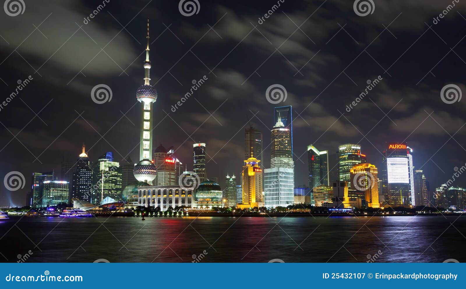 Shanghai City Center by Night Editorial Photography - Image of tourism ...