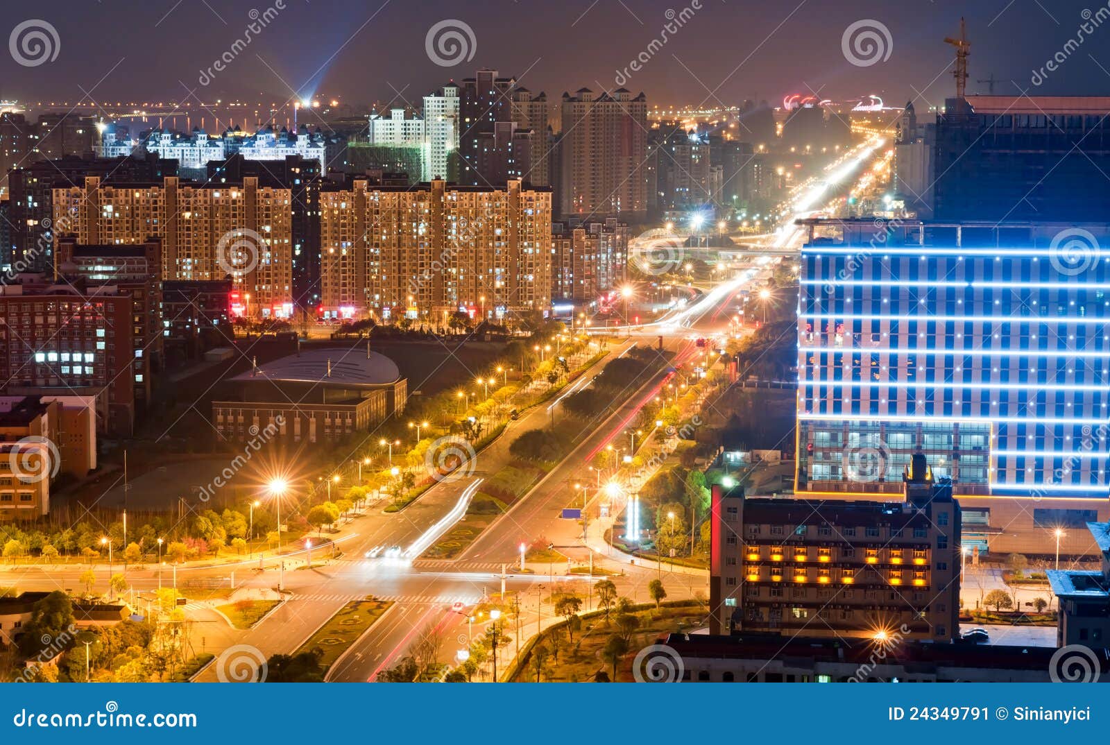 Shanghai city night scene stock image. Image of cityscape - 24349791