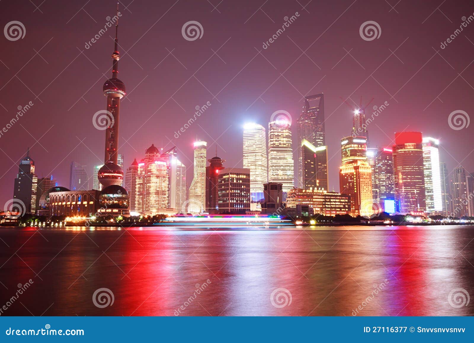 Shanghai City night scene stock image. Image of light - 27116377