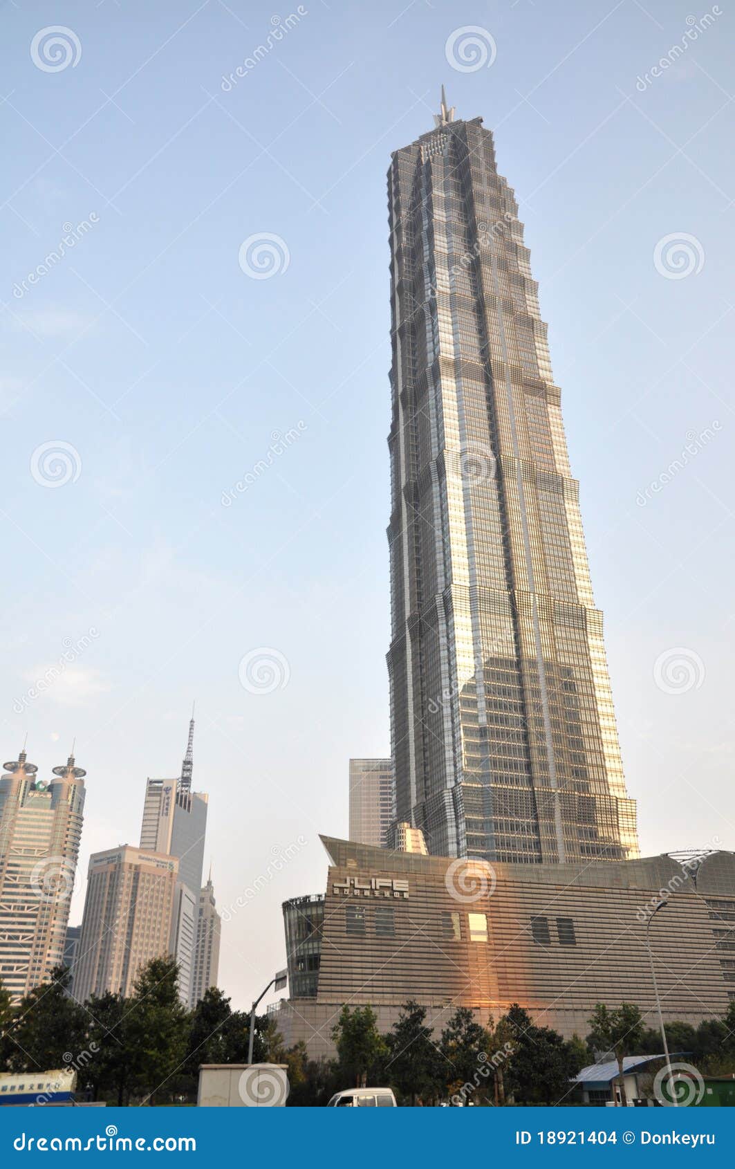 Shanghai cityscape edifice editorial stock image. Image of street ...