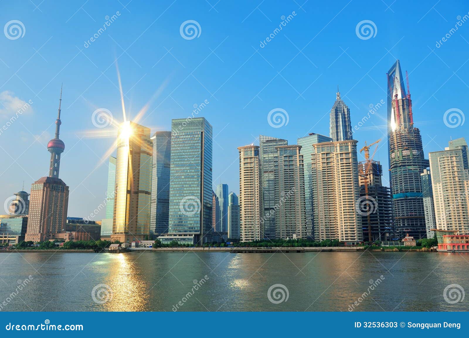 Shanghai cityscape stock image. Image of metropolitan - 32536303