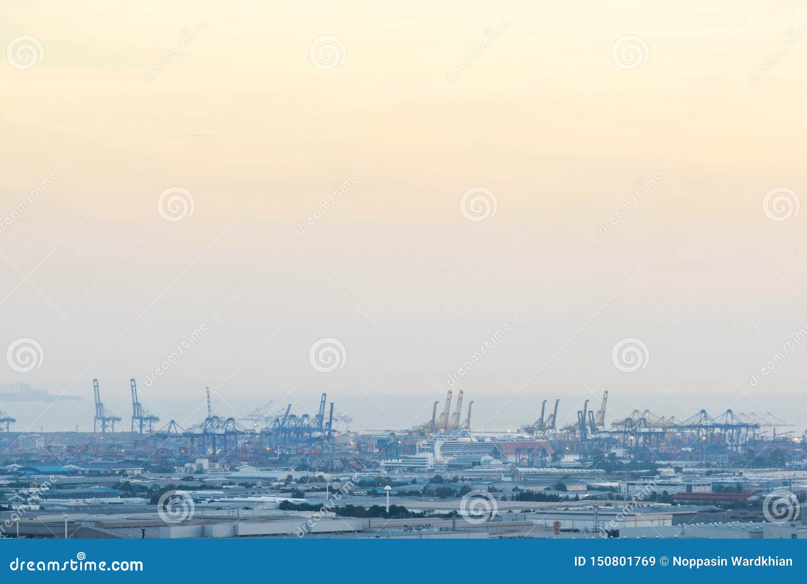 Shanghai Container Terminal at Dusk, One of the Largest Cargo Port in ...
