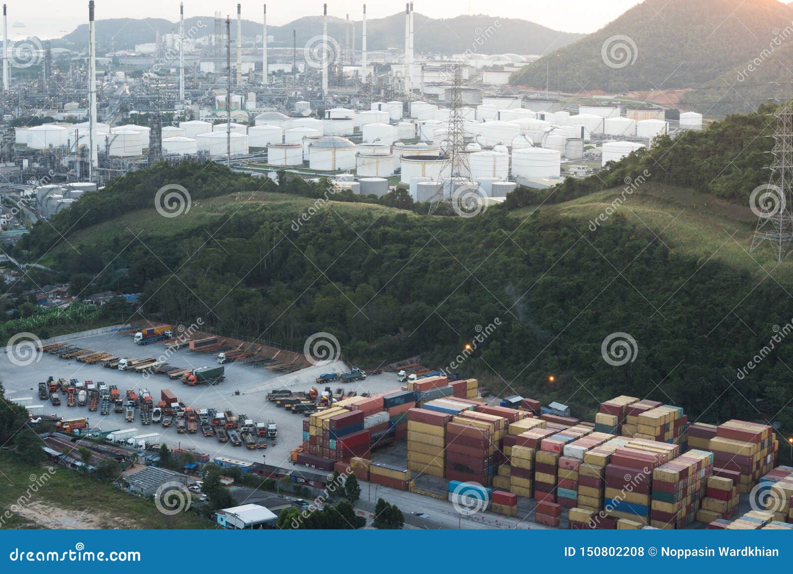 Shanghai Container Terminal at Dusk, One of the Largest Cargo Port in ...