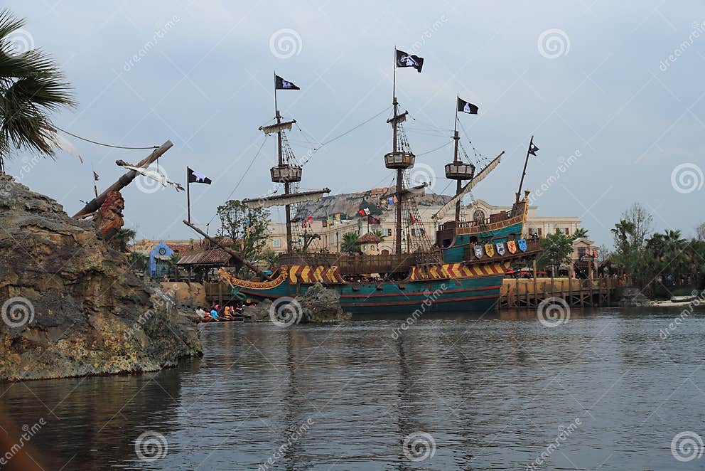 Shanghai Disney World Pirate Ship Editorial Stock Image - Image of ...