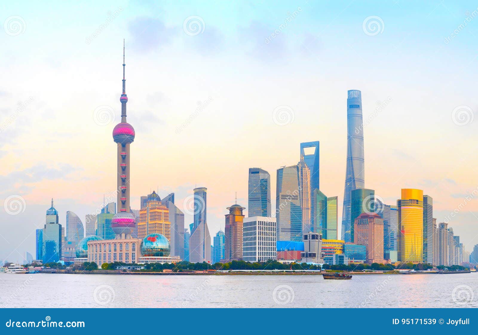 Shanghai Downtown Skyline, China Stock Image - Image of overlookig ...