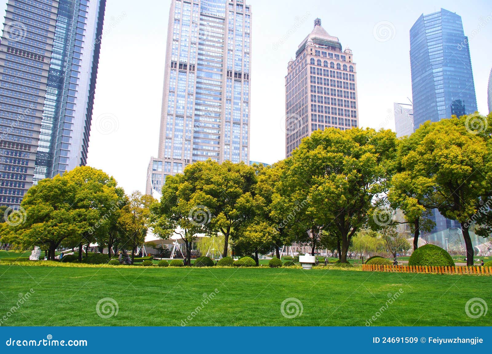 Shanghai Grass And Building Royalty-Free Stock Photo | CartoonDealer ...