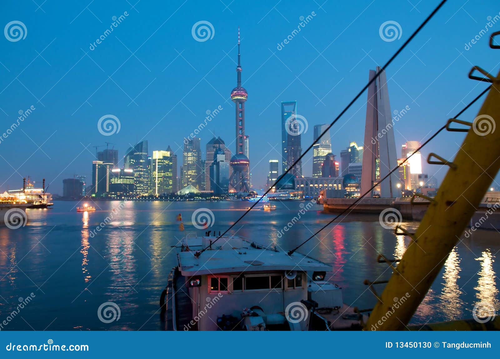 Shanghai Harbor stock photo. Image of office, famous - 13450130