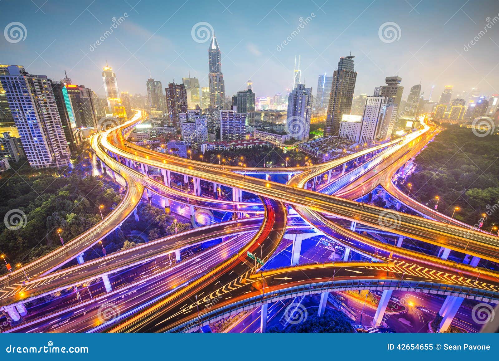 Shanghai Highways stock image. Image of junction, attraction - 42654655