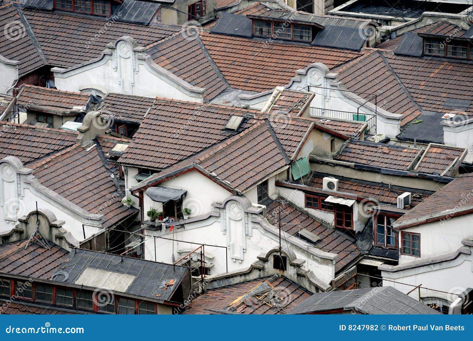 Shanghai Hutong in Bird View Stock Photo - Image of roofs, shanghai ...