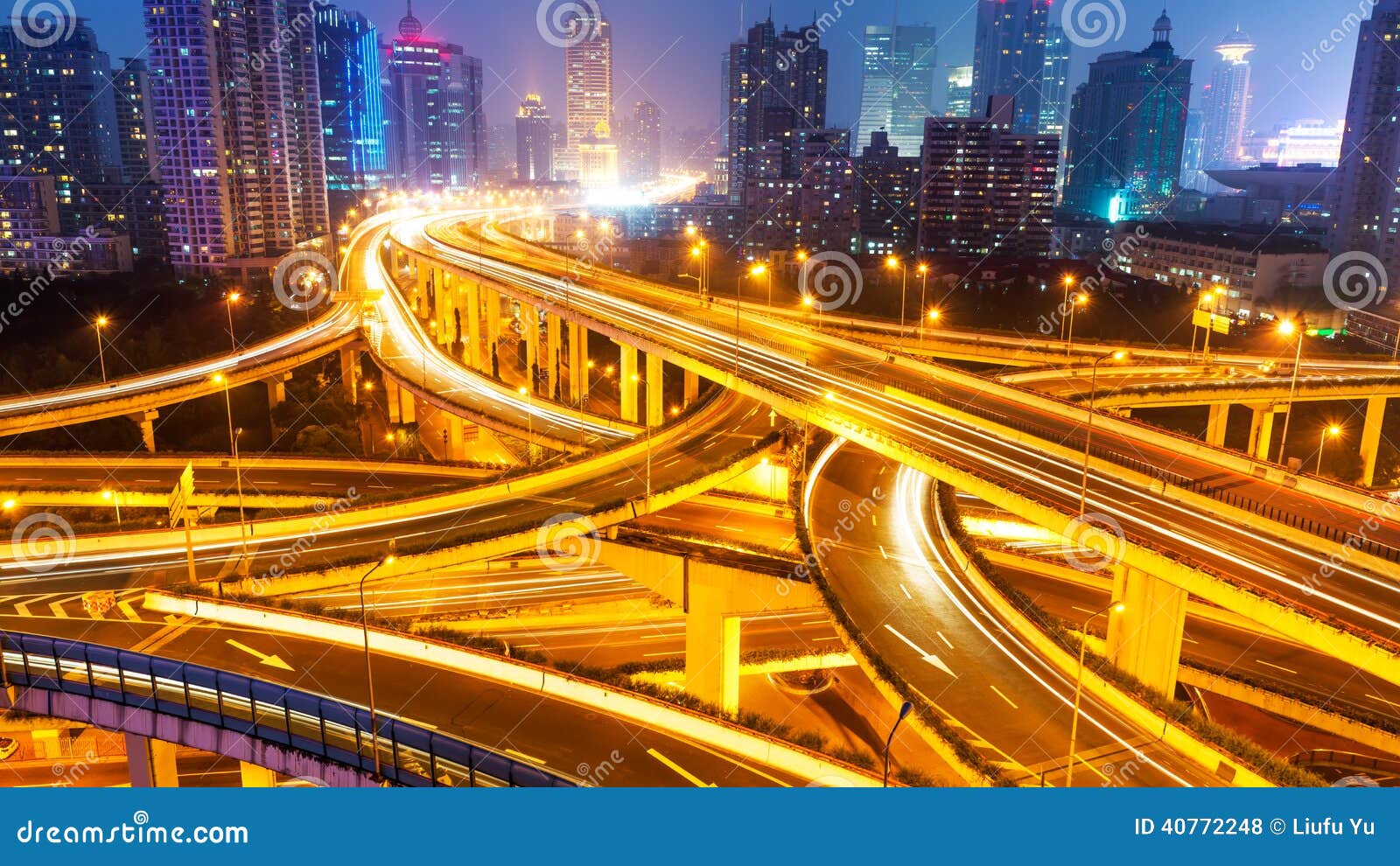 Shanghai interchange stock photo. Image of road, skyscrapers - 40772248