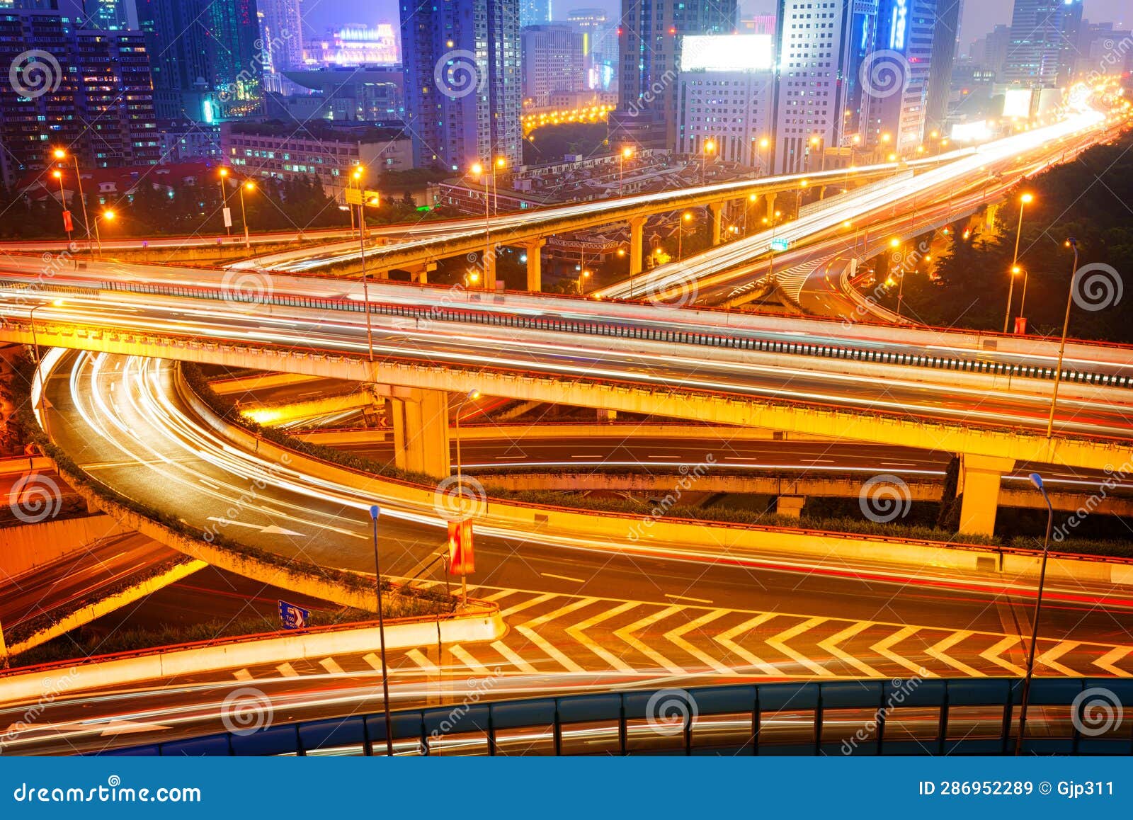 Shanghai Interchange Overpass and Elevated Road Stock Image - Image of ...