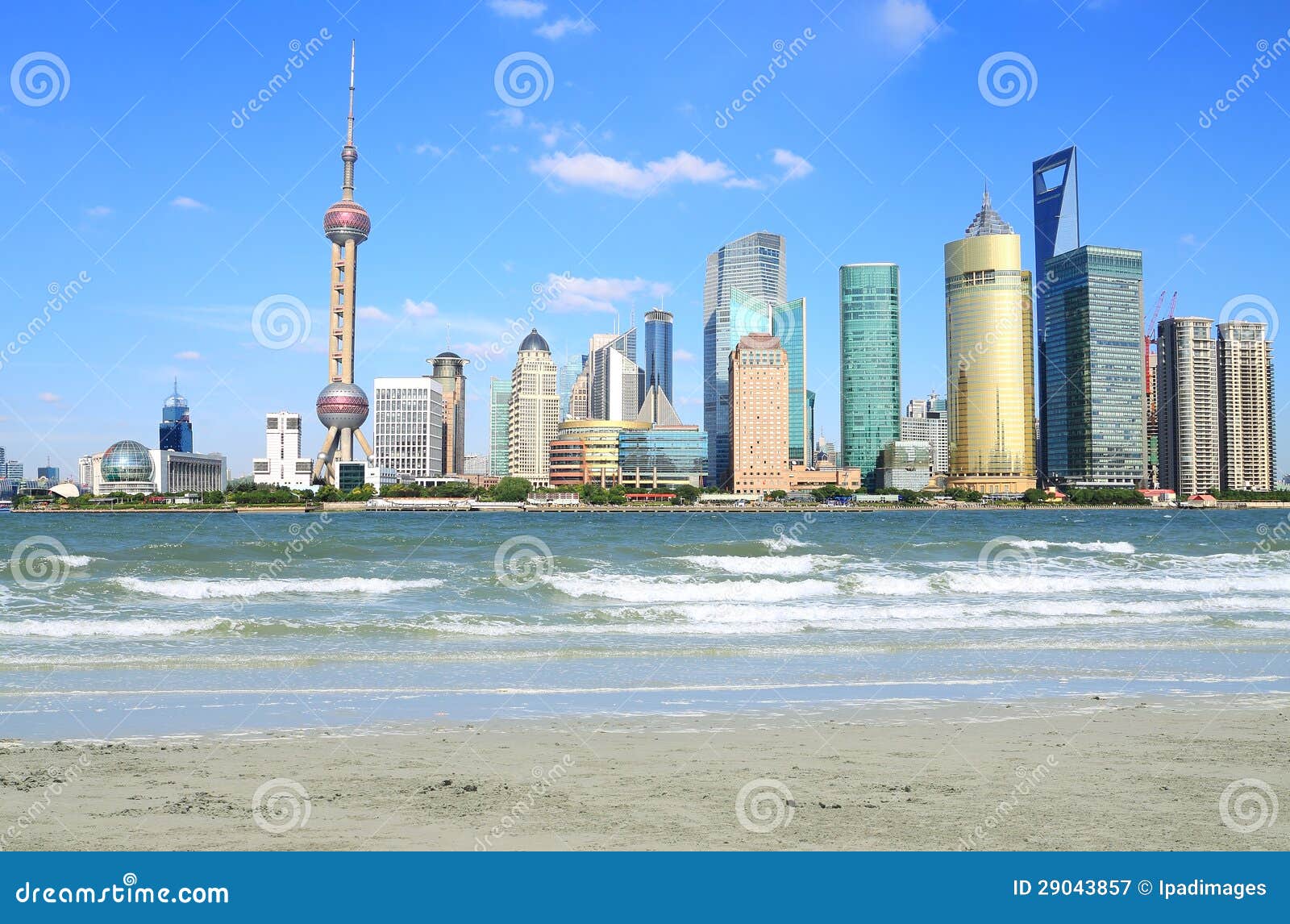 Shanghai landmark skyline stock image. Image of financial - 29043857