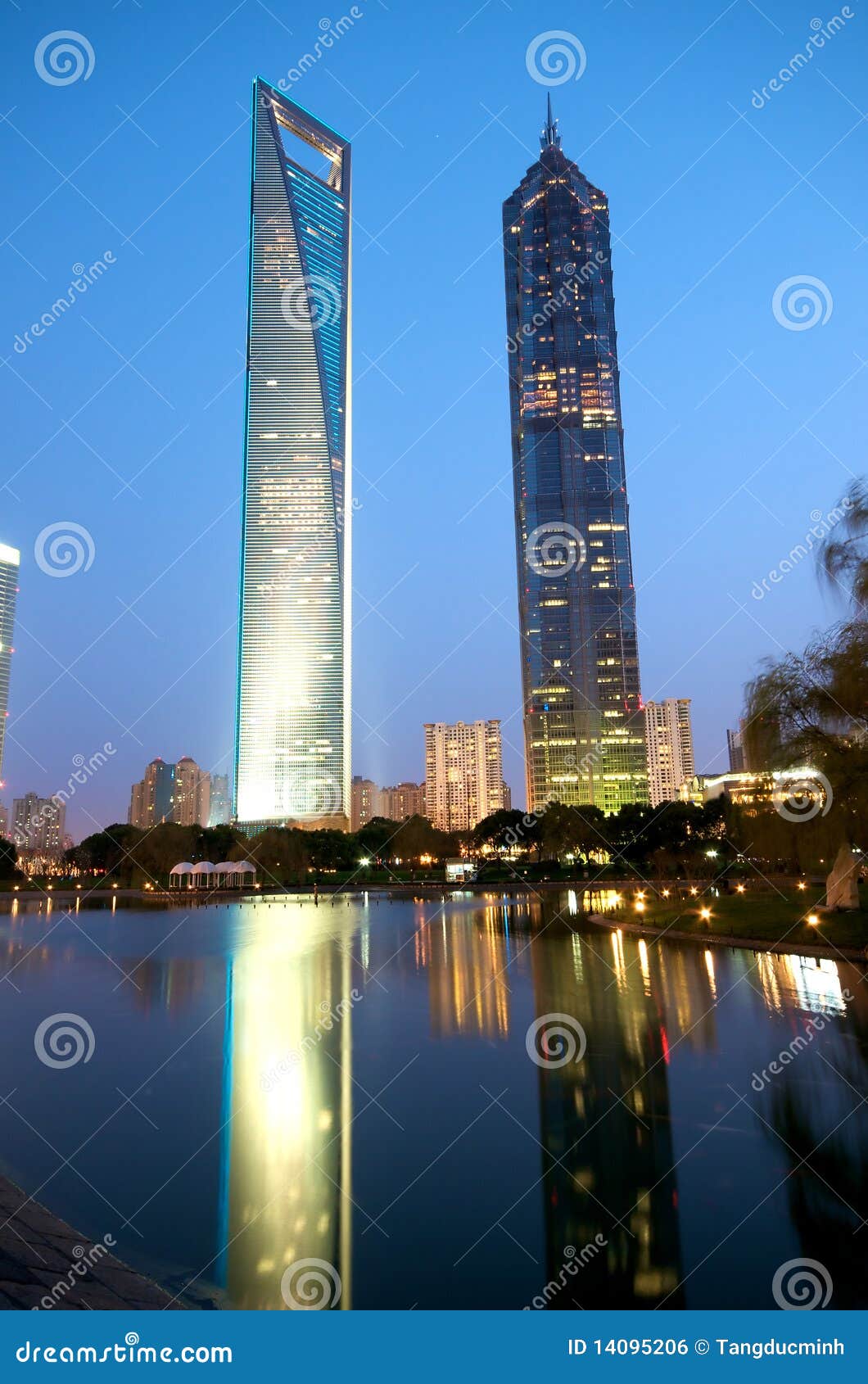 Shanghai Modern City Landmark Office Backgrounds Stock Photo ...