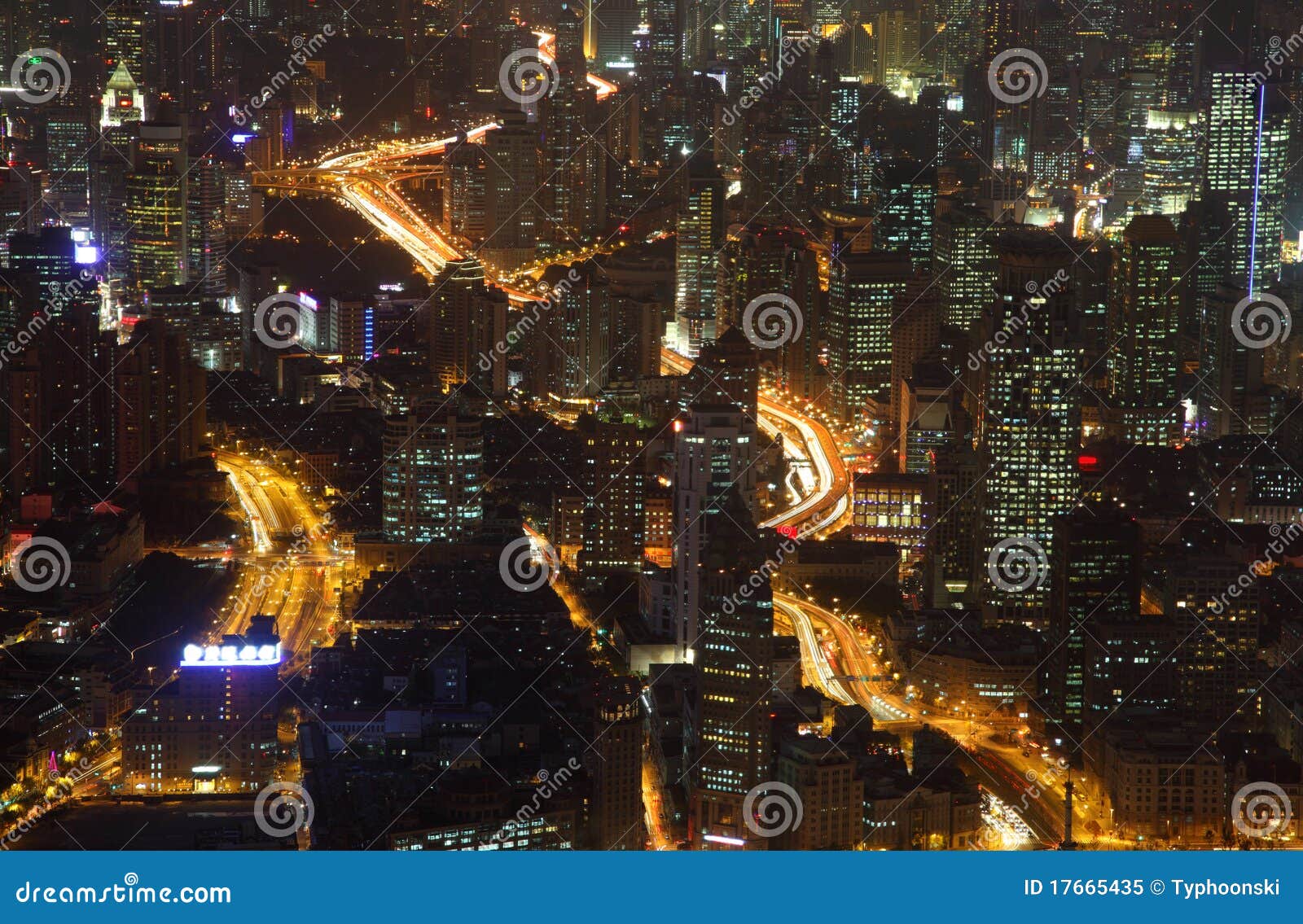Shanghai at night stock image. Image of asia, nighttime - 17665435