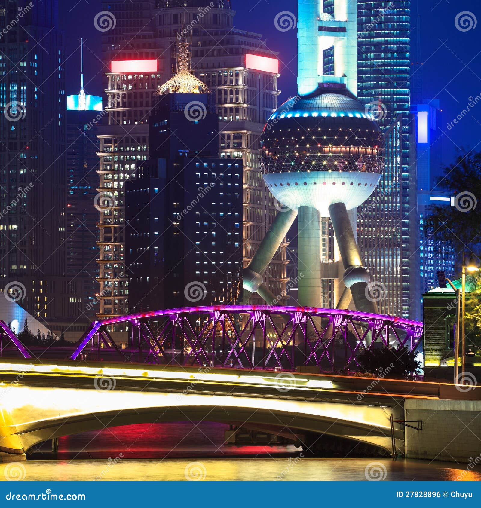 Shanghai at night stock photo. Image of destination, beautiful - 27828896